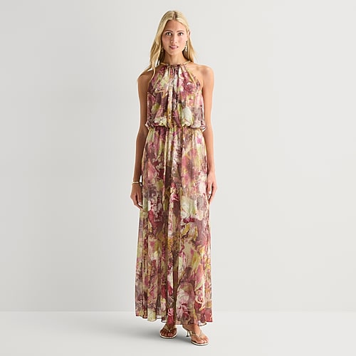 Click here for MSK Womens Halter Neck Sleeveless Abstract Evening... prices