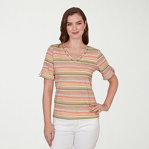 Click here for Hearts Of Palm Womens V Neck Short Sleeve T-Shirt... prices