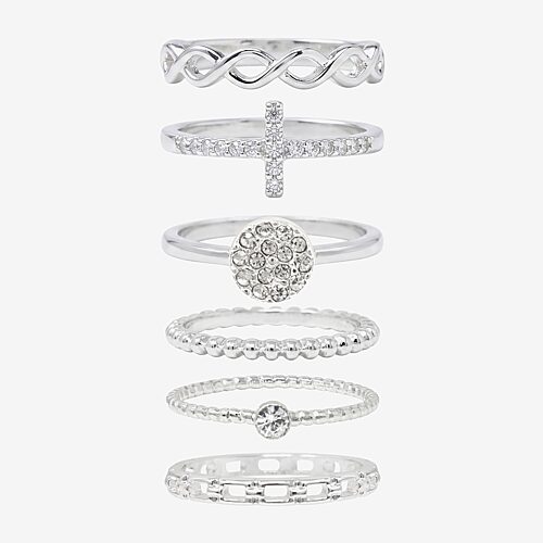 Click here for AEROPOSTALE Womens Crystal Ring Set  One Size  Sil... prices
