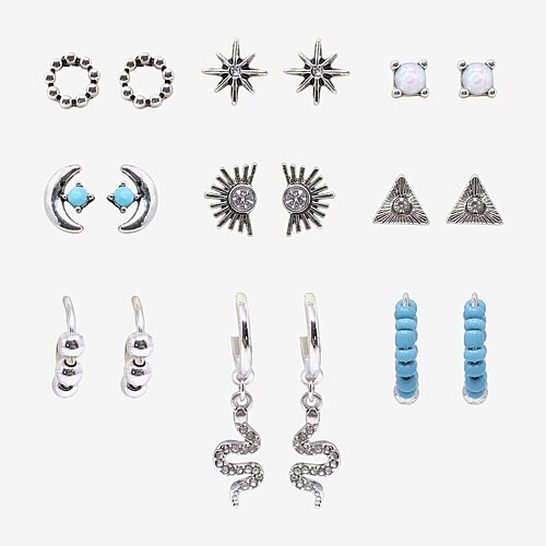 Click here for AEROPOSTALE Womens Crystal 9 Pair Earring Set  One... prices