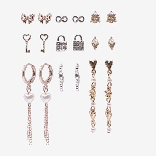 Click here for AEROPOSTALE Womens Dyed Crystal 9 Pair Earring Set... prices