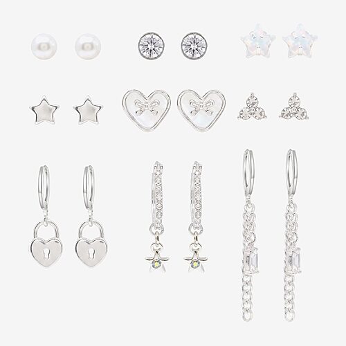 Click here for AEROPOSTALE Womens Crystal 9 Pair Earring Set  One... prices