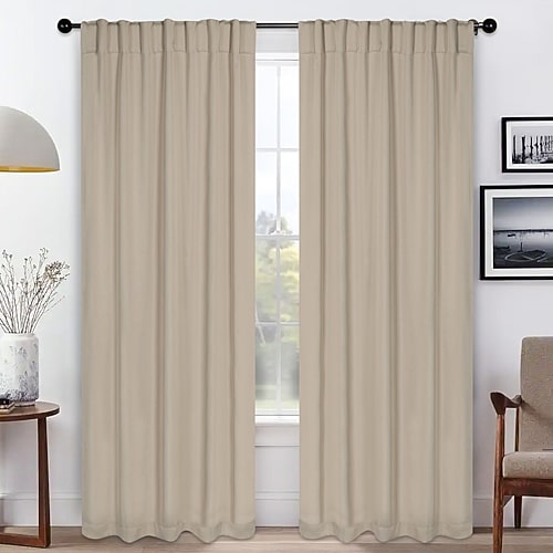 Click here for Solid Machine Room Darkening Blackout Curtains wit... prices