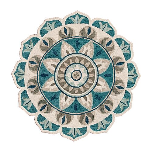 Click here for LR Home Daisy Medallion Hand Tufted Indoor Round A... prices