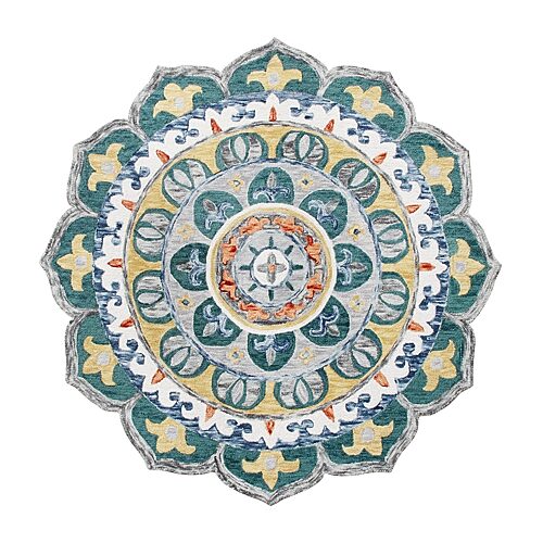 Click here for LR Home Sindy Medallion Hand Tufted Indoor Round A... prices