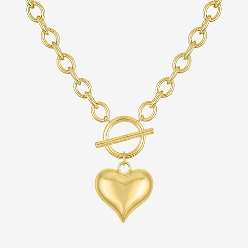 Click here for Bold Addiction Womens 14K Gold Over Brass Heart 18... prices