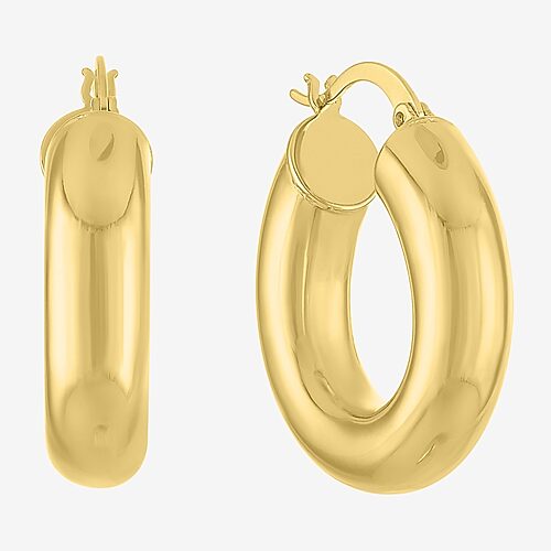 Click here for Bold Addiction Womens 14K Gold Over Brass 28mm Hoo... prices