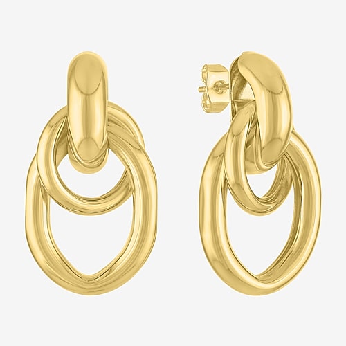Click here for Bold Addiction Womens 14K Gold Over Brass Drop Ear... prices