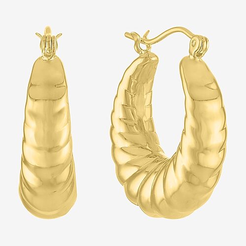 Click here for Bold Addiction Womens 14K Gold Over Brass 27mm Hoo... prices