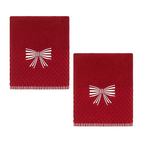 Click here for Avanti Bow 2 Pack Hand Towel  One Size  Red prices