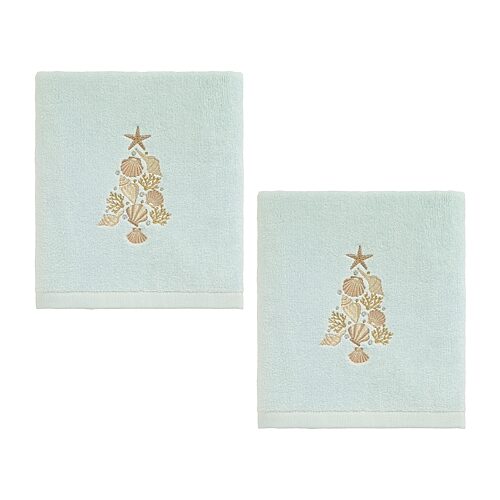 Click here for Avanti Shell Tree 2 Pack Hand Towel  One Size  Blu... prices