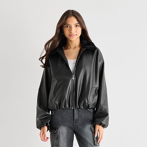 Click here for Forever 21 Womens Juniors Faux Leather Midweight W... prices