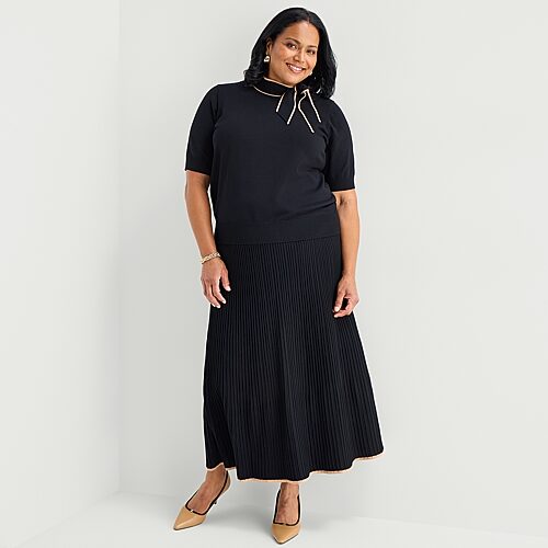 Click here for Liz Claiborne Womens Plus Pleated Skirt  1x  Black prices