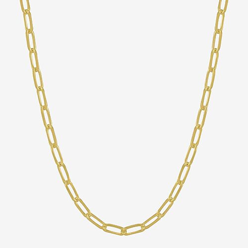 Click here for Womens 18K Gold Over Silver 24 Inch Paperclip Chai... prices