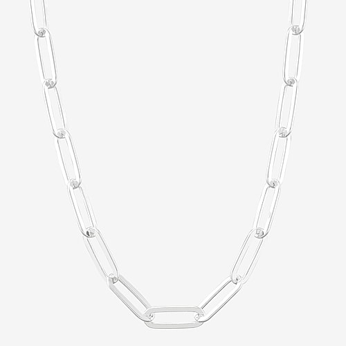 Click here for Womens Sterling Silver 24 Inch Paperclip Chain Nec... prices