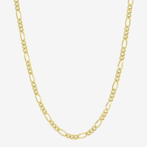 Click here for Mens 18K Gold Over Silver 24 Inch Figaro Chain Nec... prices