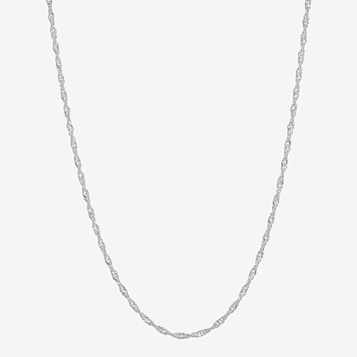 Click here for Womens Sterling Silver 24 Inch Singapore Chain Nec... prices