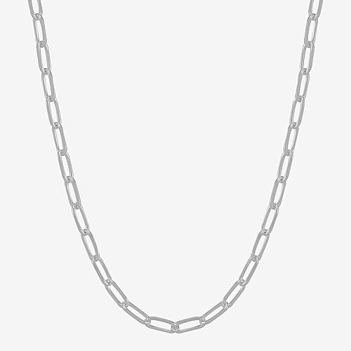Click here for Womens Sterling Silver 16 Inch Paperclip Chain Nec... prices