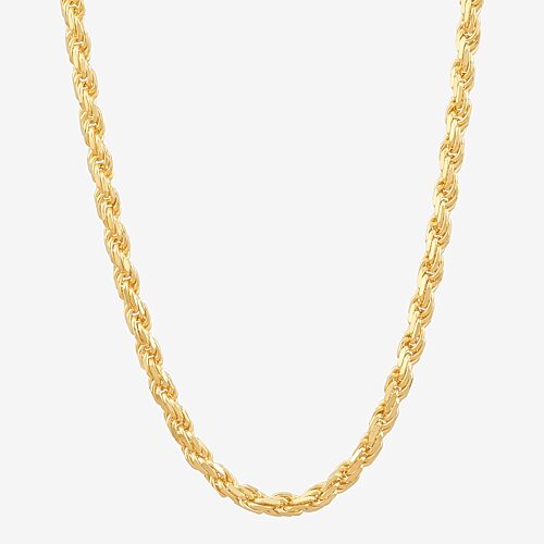 Click here for Womens 24K Gold Over Silver 16 Inch Rope Chain Nec... prices