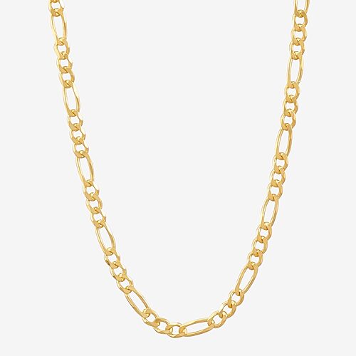 Click here for Womens 24K Gold Over Silver 16 Inch Figaro Chain N... prices
