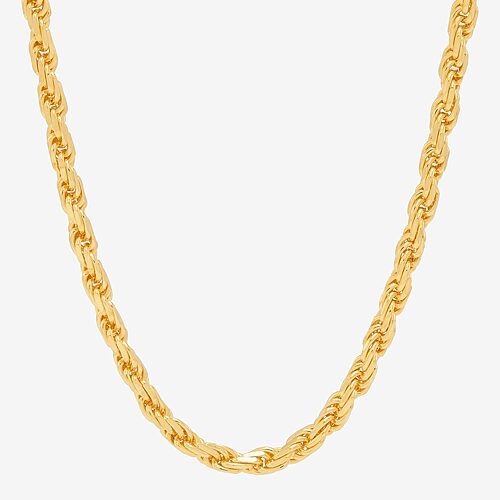 Click here for Mens 24K Gold Over Silver 16 Inch Rope Chain Neckl... prices