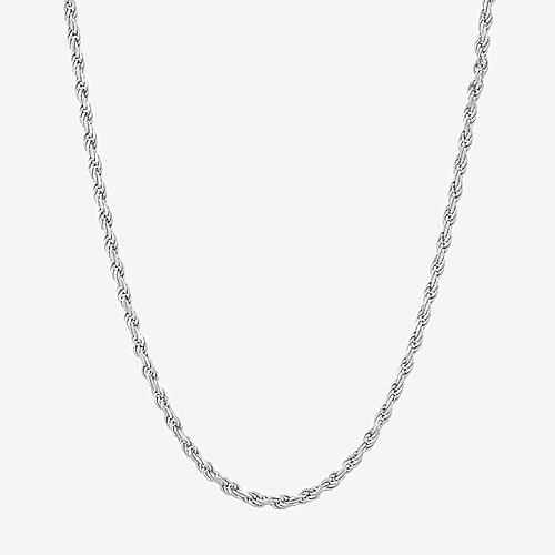 Click here for Womens Sterling Silver 24 Inch Rope Chain Necklace... prices