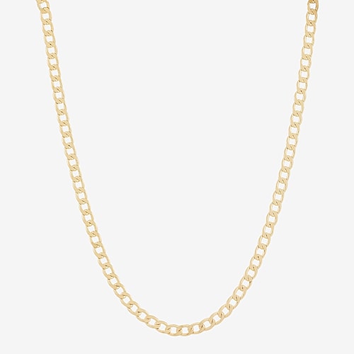 Click here for Womens 18K Gold Over Silver 24 Inch Curb Chain Nec... prices