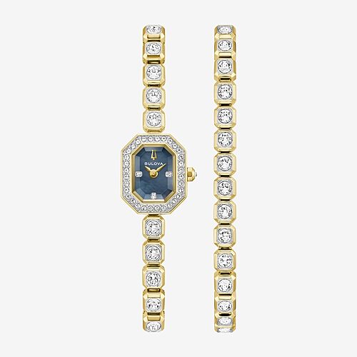 Click here for Bulova Box Set Bul Crystal Womens Gold Tone Stainl... prices