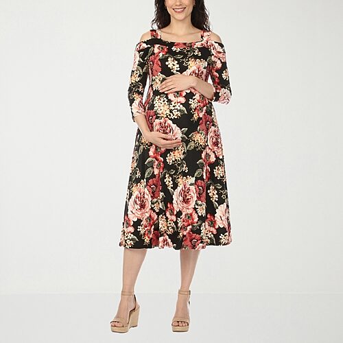 Click here for White Mark Plus Size Cold Shoulder Floral Print Ma... prices
