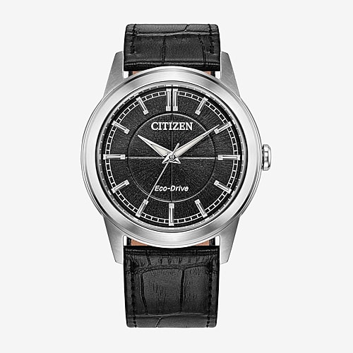 Click here for Citizen Rolan Mens Black Leather Strap Watch Aw211... prices