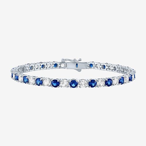 Click here for Womens Lab Created Blue Sapphire Pure Silver Over... prices