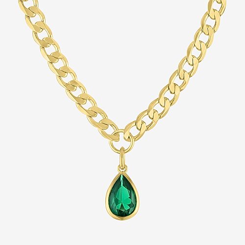 Click here for Womens Gemstone 14K Gold Over Brass Pear 18 Inch P... prices