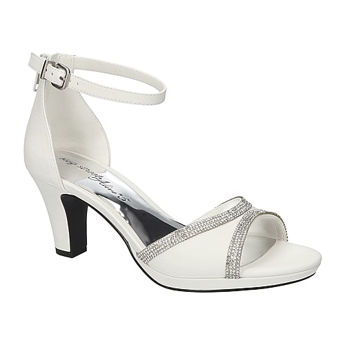 Easy Street Womens Davina Open Toe Sandals - White Satin