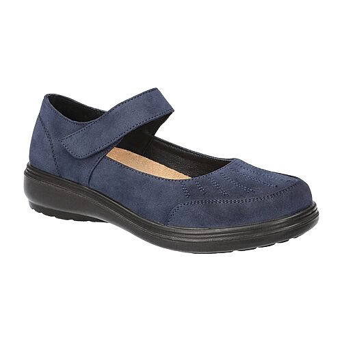 Easy Street Womens Slater Mary Jane Flats - Navy