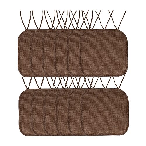 Sweet Home Collection Herringbone Memory Foam Chair Pad w/ Ties