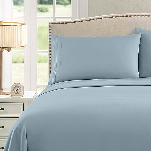 Sweet Home Collection Supreme Soft Microfiber Wrinkle Free 4-Piece Sheet Set  One Size  Blue