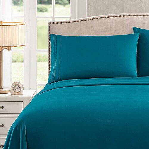 Sweet Home Collection Supreme Soft Microfiber Wrinkle Free 4-Piece Sheet Set  One Size  Green