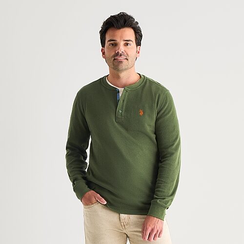 Click here for U.S. Polo Assn. Henley Mens Crew Neck Long Sleeve... prices