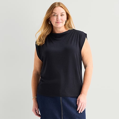 Click here for Liz Claiborne Womens Plus Funnel Neck Sleeveless T... prices