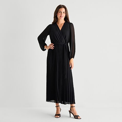 Click here for Studio 1 Womens V Neck Long Sleeve Bishop Maxi Dre... prices