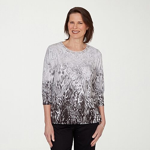 Click here for Alfred Dunner Womens Crew Neck 3/4 Sleeve T-Shirt... prices