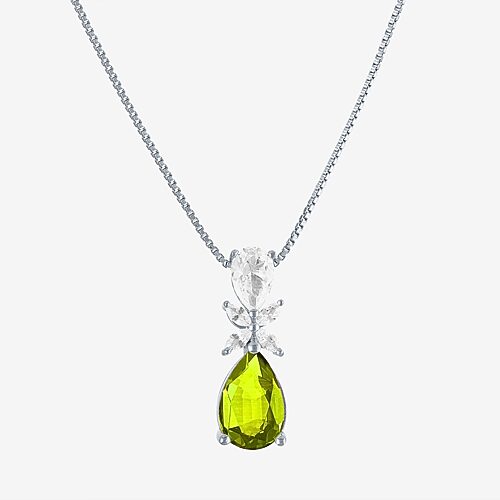 Click here for Womens Gemstone Sterling Silver Pear Pendant Neckl... prices