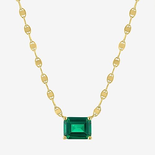 Click here for Womens Simulated Green Emerald 14K Gold Over Brass... prices