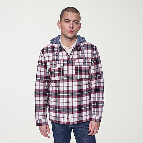 Click here for Levis Mens Hooded Midweight Shirt Jacket  Small  B... prices