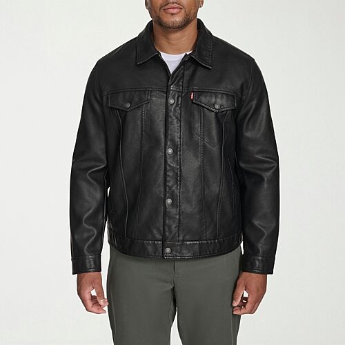 Click here for Levis Mens Faux Leather Midweight Trucker Jacket... prices