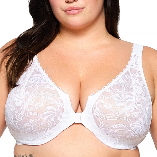 Click here for Glamorise WonderWire Front-Closure Stretch Lace Un... prices