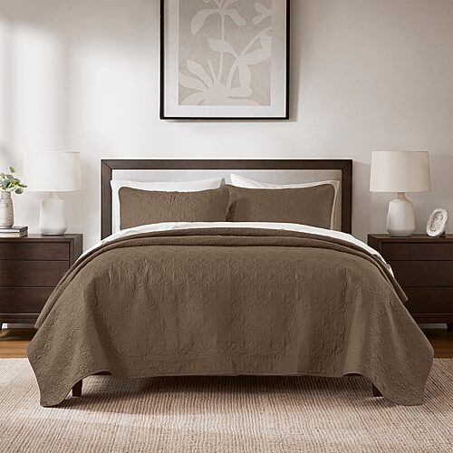 Madison Park Quebec 3-Pc. Quilt Set  Full/Queen - Mocha