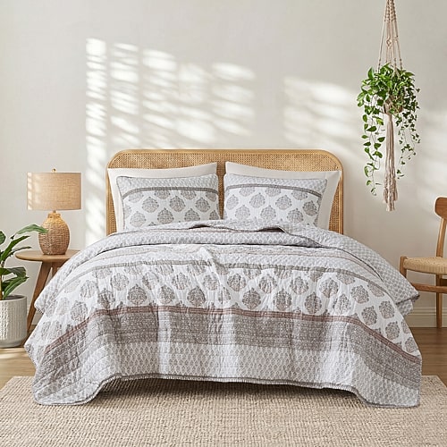 Click here for INK+IVY Surya Block Print Cotton Reversible 3-pc.... prices
