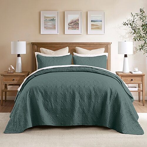 Click here for Madison Park Quebec Quilted 3-Pc. Bedspread Set  K... prices