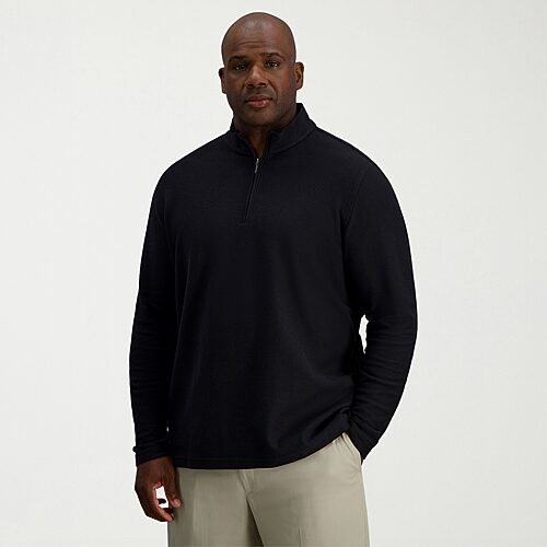 Click here for Haggar Jersey Mens Mock Neck Long Sleeve Big and T... prices